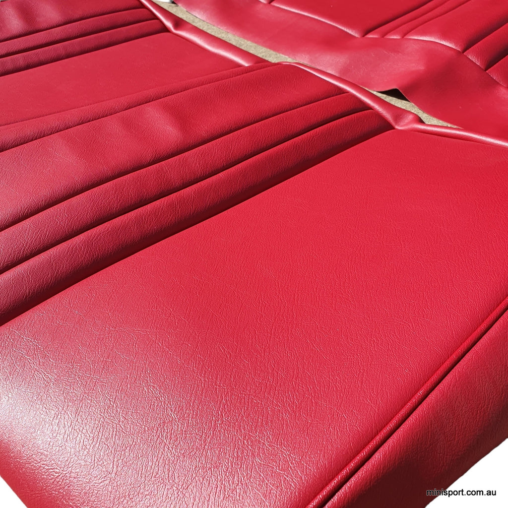 AUSTRALIAN Mk2 MINI REAR SEAT COVERS- MATADOR RED- UPPER & LOWER [SC30 ...