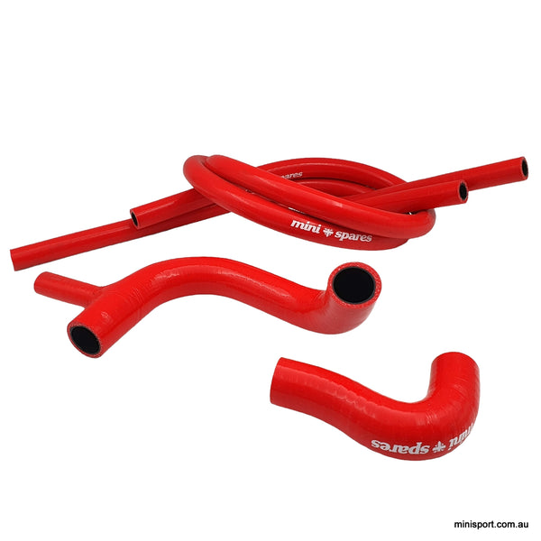 Mini red silicon hose kit (1275 top+bottom hose with heater hose ...