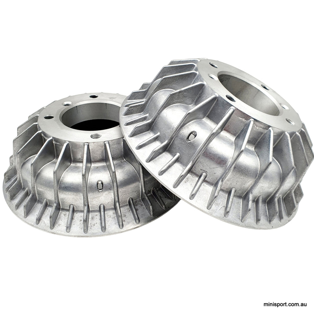 MINI & MOKE ALLOY BRAKE DRUM WITH BUILT IN SPACER- PAIR – Minisport