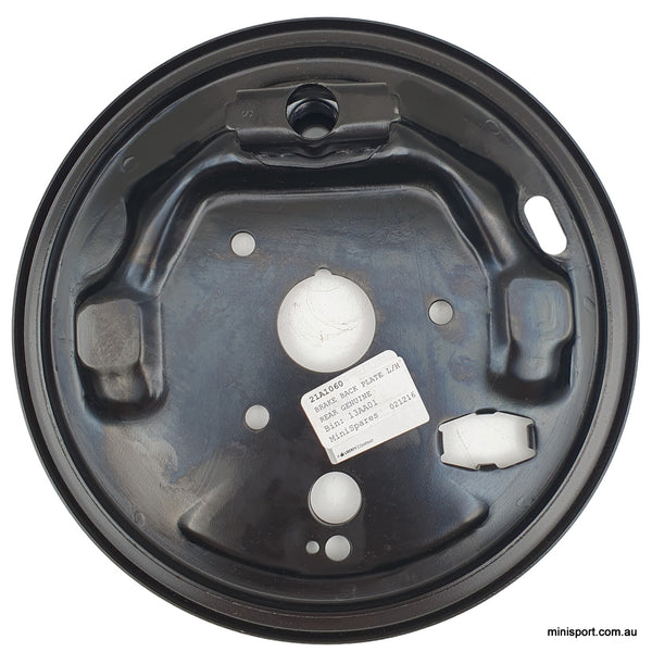 MINI & MOKE REAR BRAKE BACKING PLATE -L/H [21A1060] – Minisport