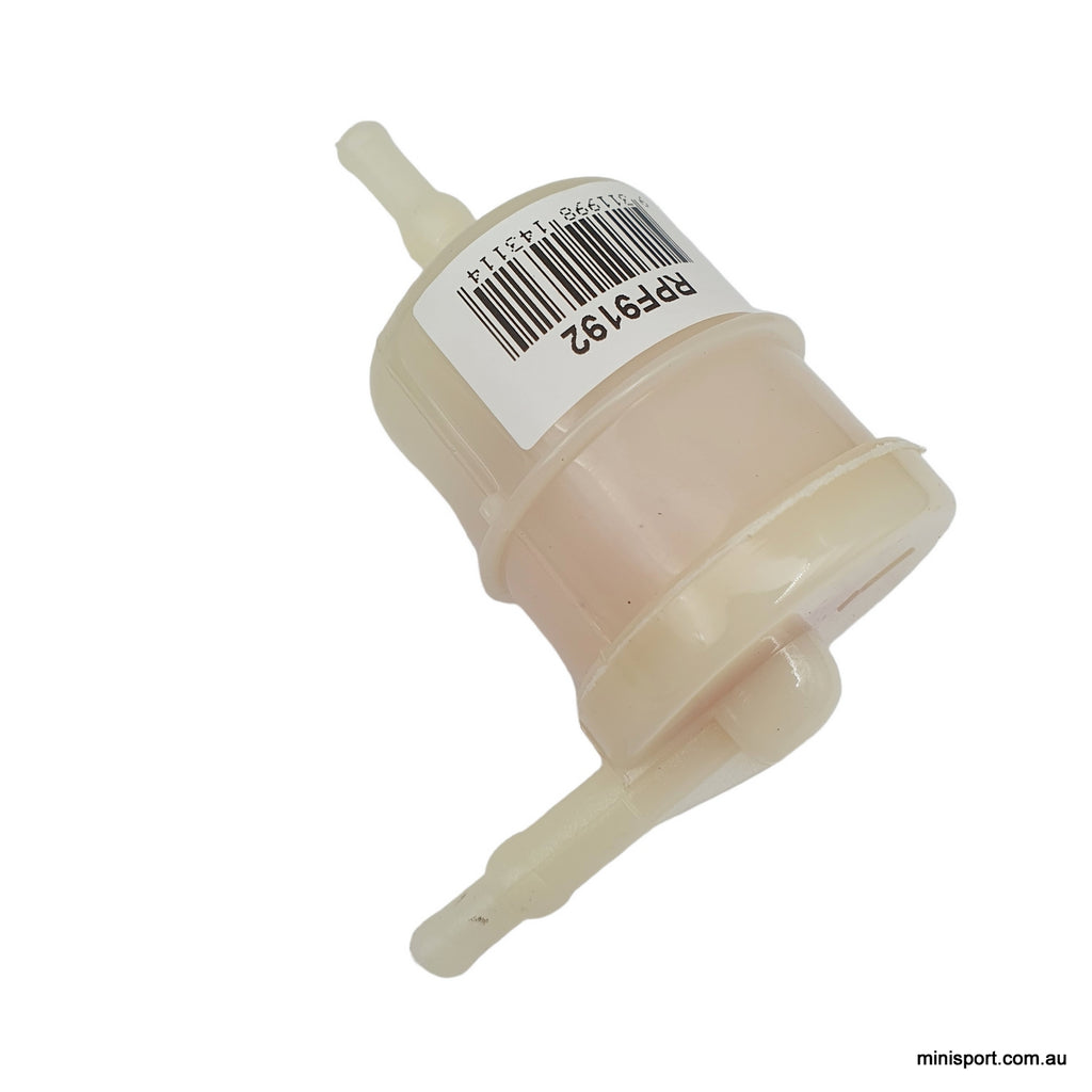 MINI & MOKE INLINE FUEL FILTER- 90 DEGREE ANGLE- 6 & 8MM [Z91] – Minisport