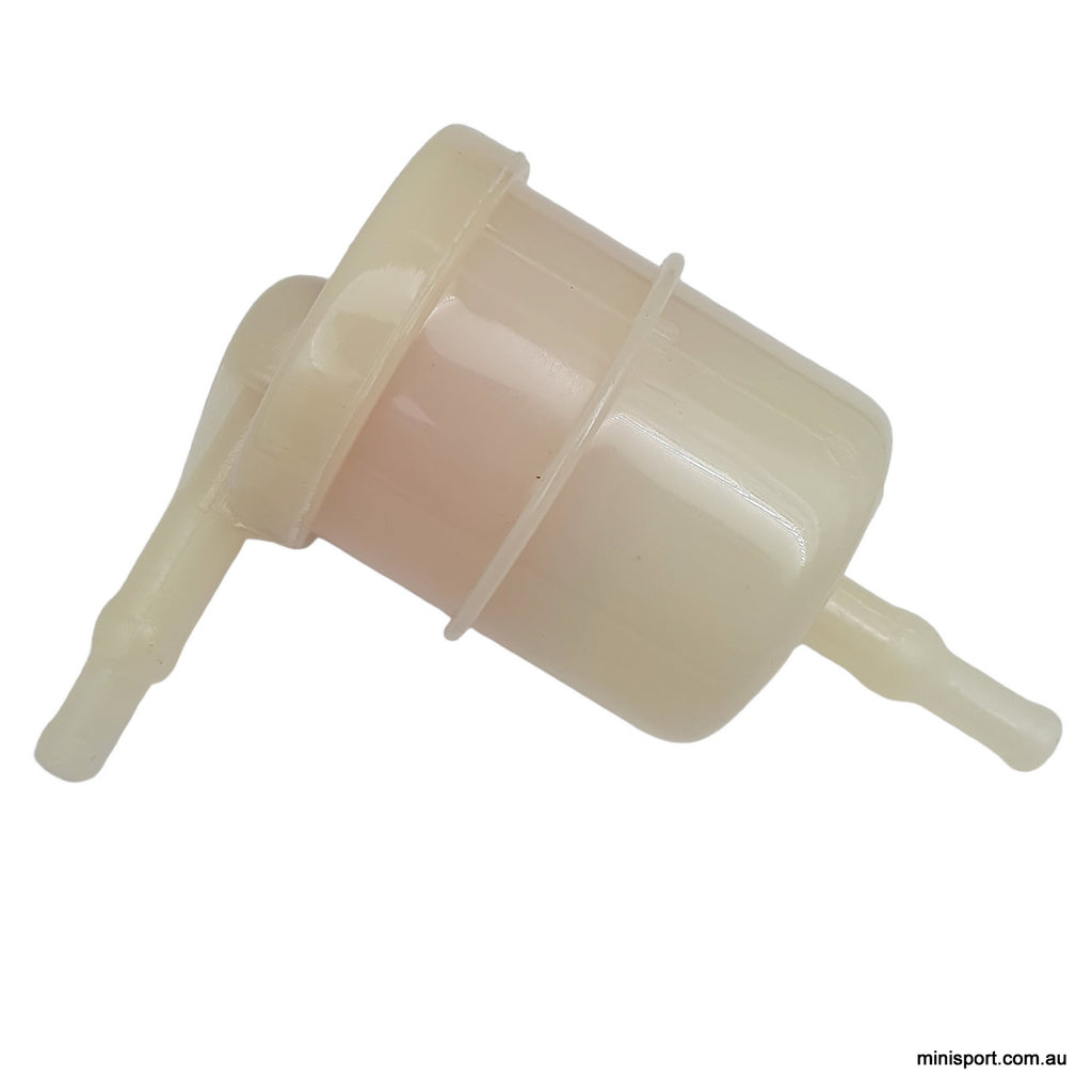 MINI & MOKE INLINE FUEL FILTER- 90 DEGREE ANGLE- 6 & 8MM [Z91] – Minisport