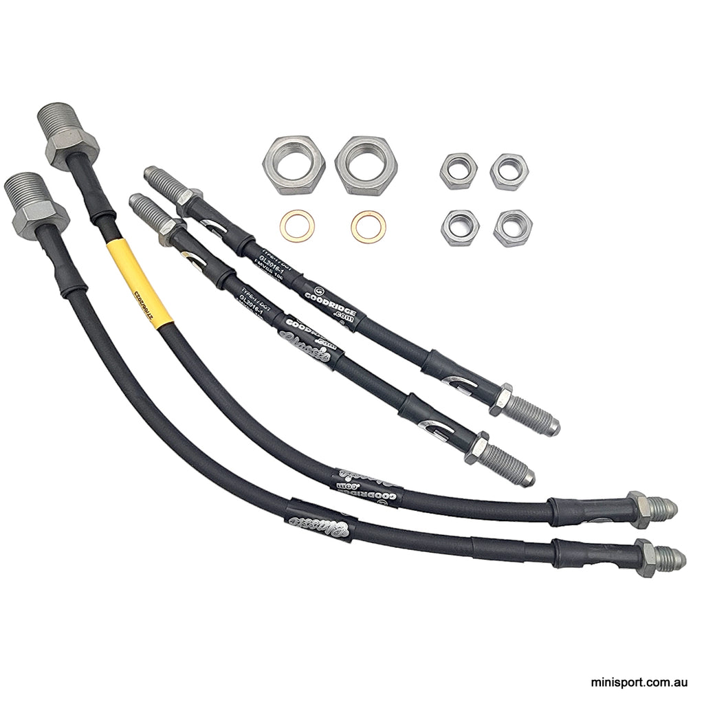 MINI & MOKE BRAIDED HOSE KIT- SET OF 4- VINTAGE BLACK [C-AJJ4026BLACK ...