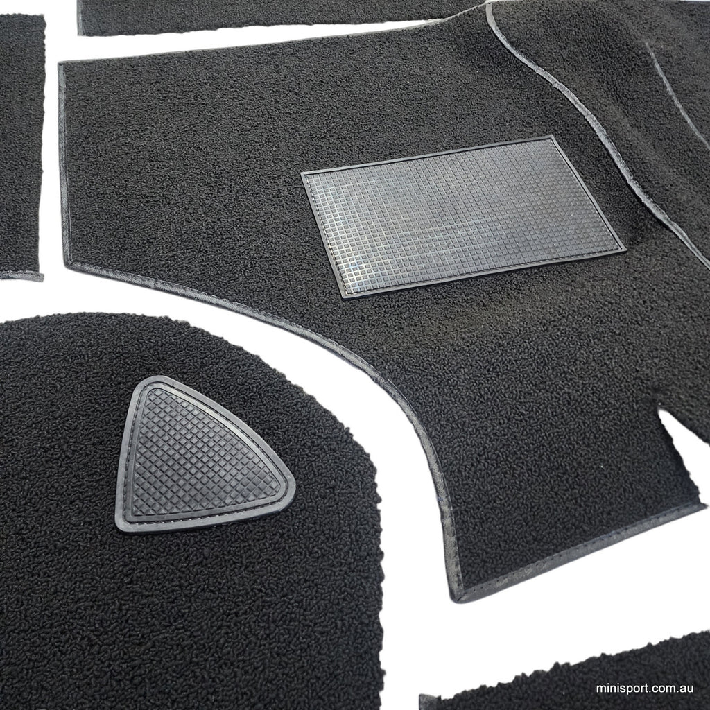 MINI MK2 LOOP PILE CARPET SET- BLACK [CARPET-MK2] – Minisport