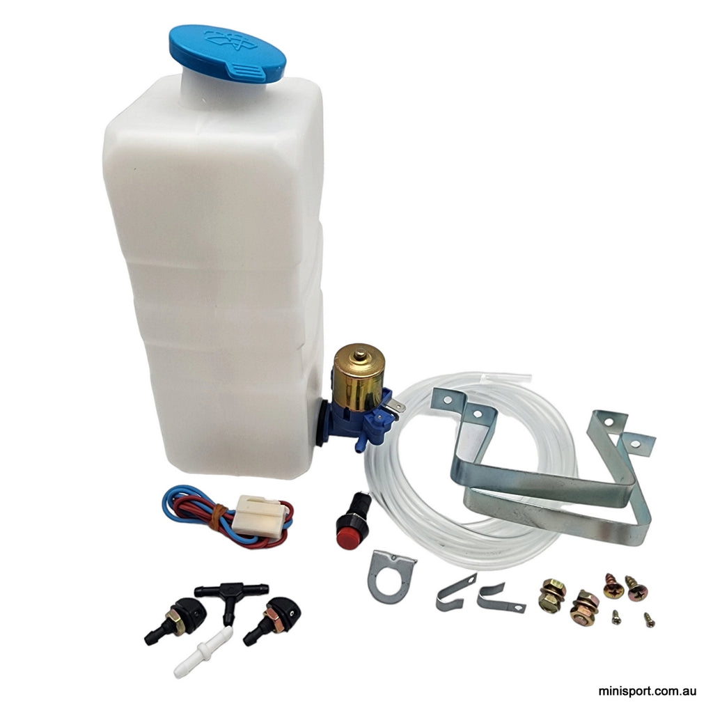 MINI & MOKE ELECTRIC WASHER BOTTLE KIT, LEYLAND STYLE WITH BRACKETS [W ...