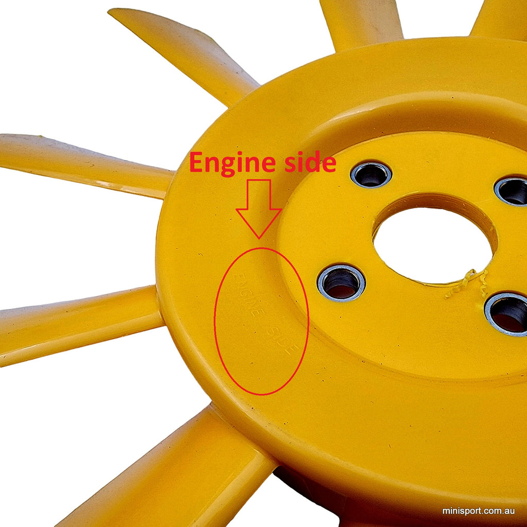 MINI & MOKE 11 BLADE YELLOW PLASTIC RADIATOR COOLING FAN [12G2129 ...