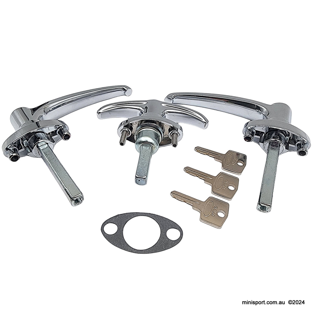 Mini 850/Cooper door handle (L+R) with boot lid handle- Keyed alike ...