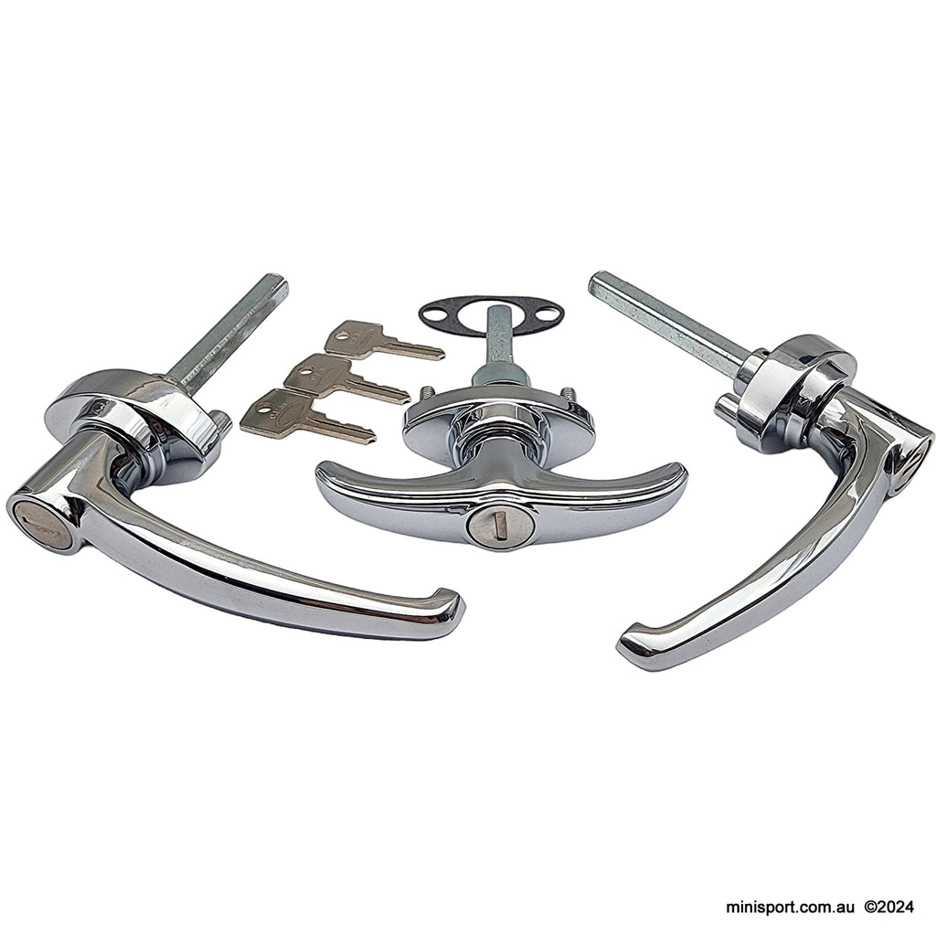 Mini 850/Cooper door handle (L+R) with boot lid handle- Keyed alike ...
