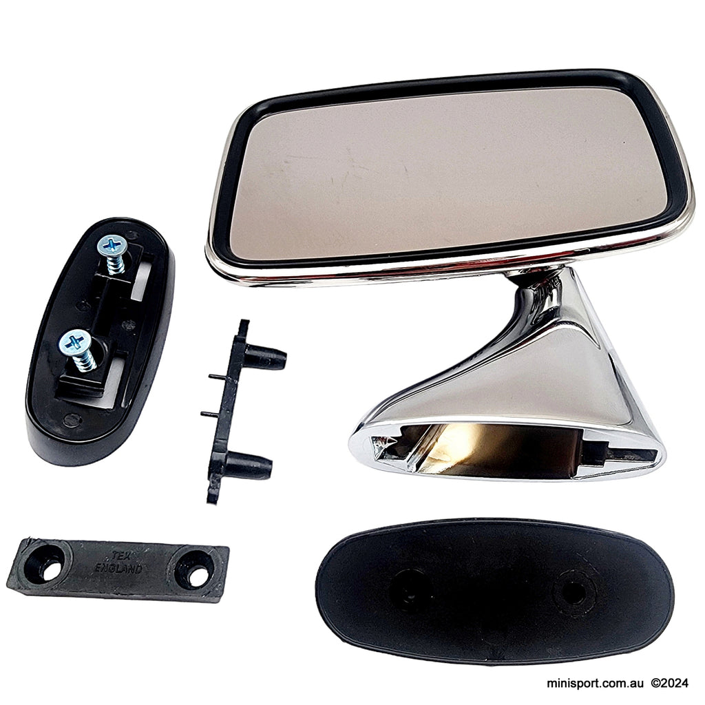 MINI DOOR MIRROR (FLAT GLASS) STAINLESS STEEL- L/H [GAM216A] – Minisport