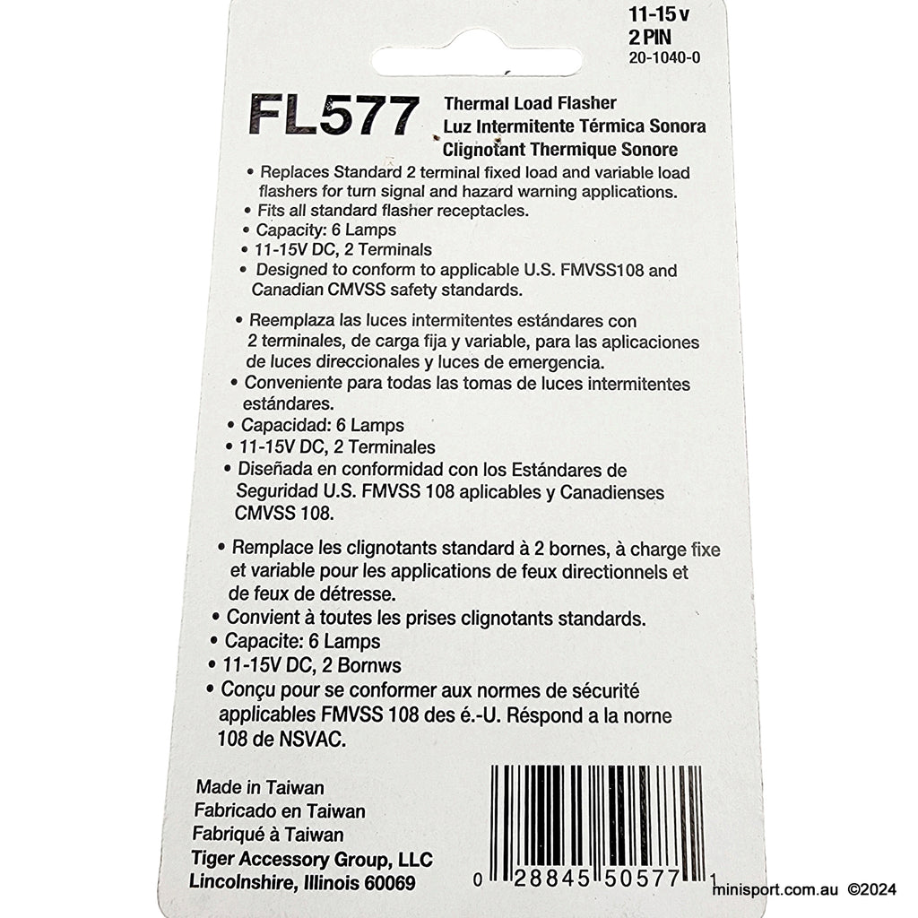 MINI & MOKE 2 PIN THERMAL FLASHER CAN- FL577 – Minisport