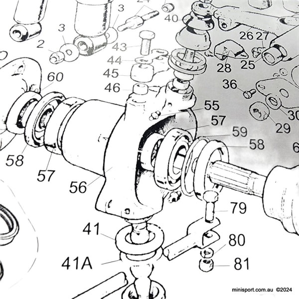 Mini disc brake front hub/upright (R/H) – Minisport