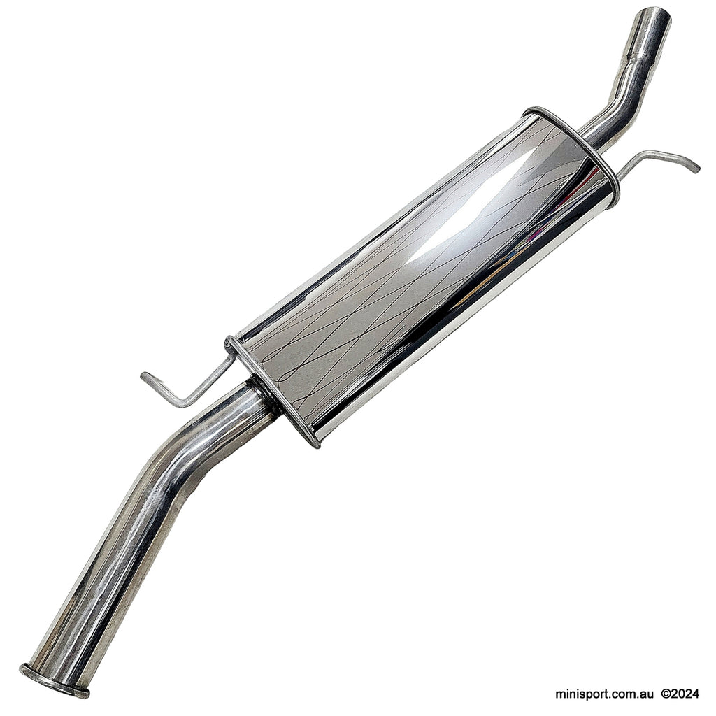 Mini stainless steel 1-3/4 RC40 with 2" rolled edge exit pipe – Minisport