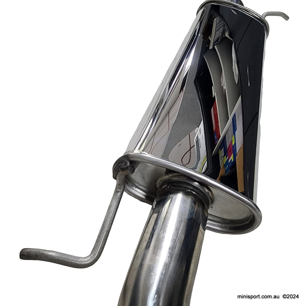 Mini stainless steel 1-3/4 RC40 with 2" rolled edge exit pipe – Minisport