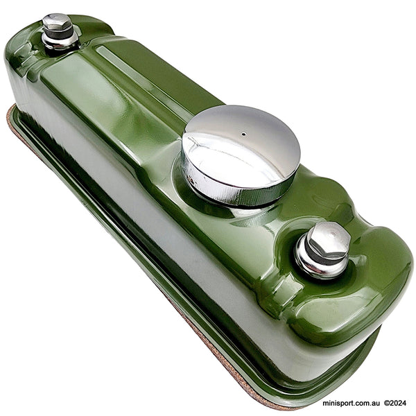 MINI & MOKE ROCKER COVER- CLASSIC GREEN WITH CAP & FITTING KIT [RC2G ...