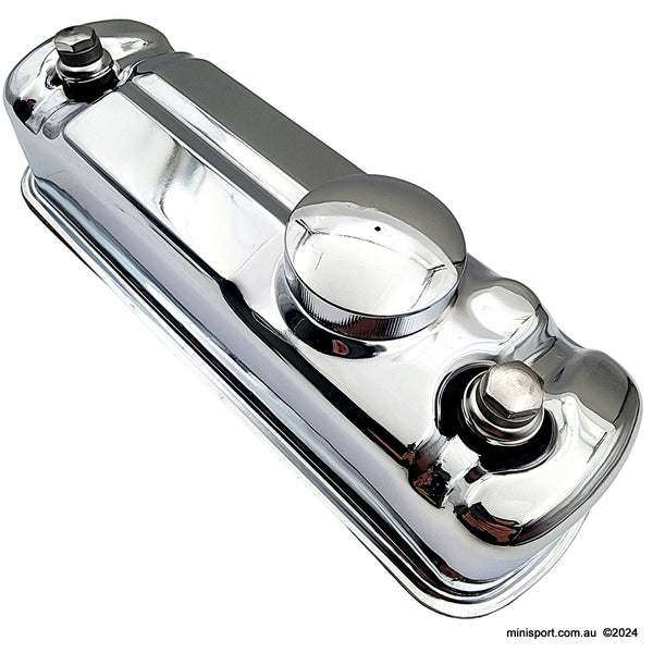 MINI & MOKE ROCKER COVER- CHROME WITH CAP & FITTING KIT [RC2] – Minisport