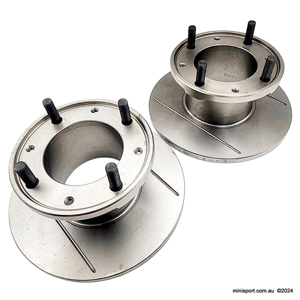 Mini front cooper s slotted disc rotors,7.5, Pair – Minisport