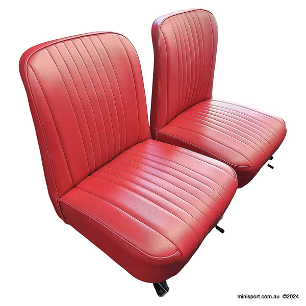 AUSTRALIAN MK1 MINI FRONT SEAT COVERS (PAIR)- MATADOR RED- LOW BACK [S ...