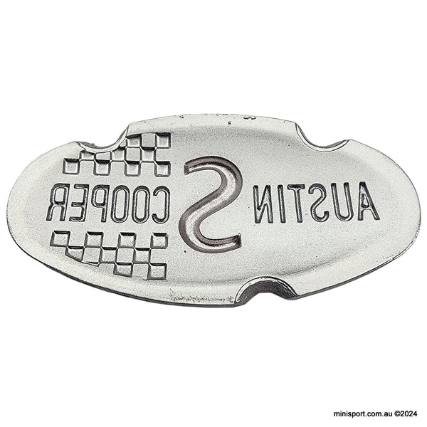 AUSTIN COOPER S FRONT BADGE INSERT- MK2- EMBOSSED- BLACK – Minisport