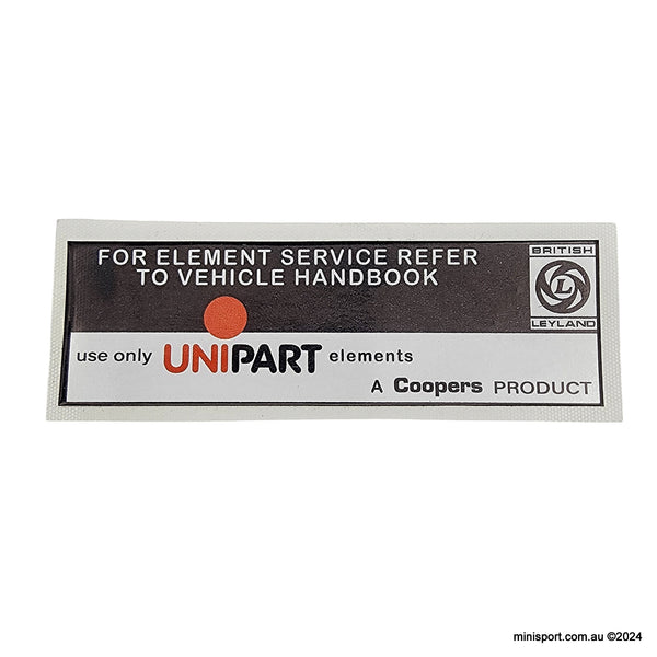 Unipart air filter decal [STICKER22] – Minisport
