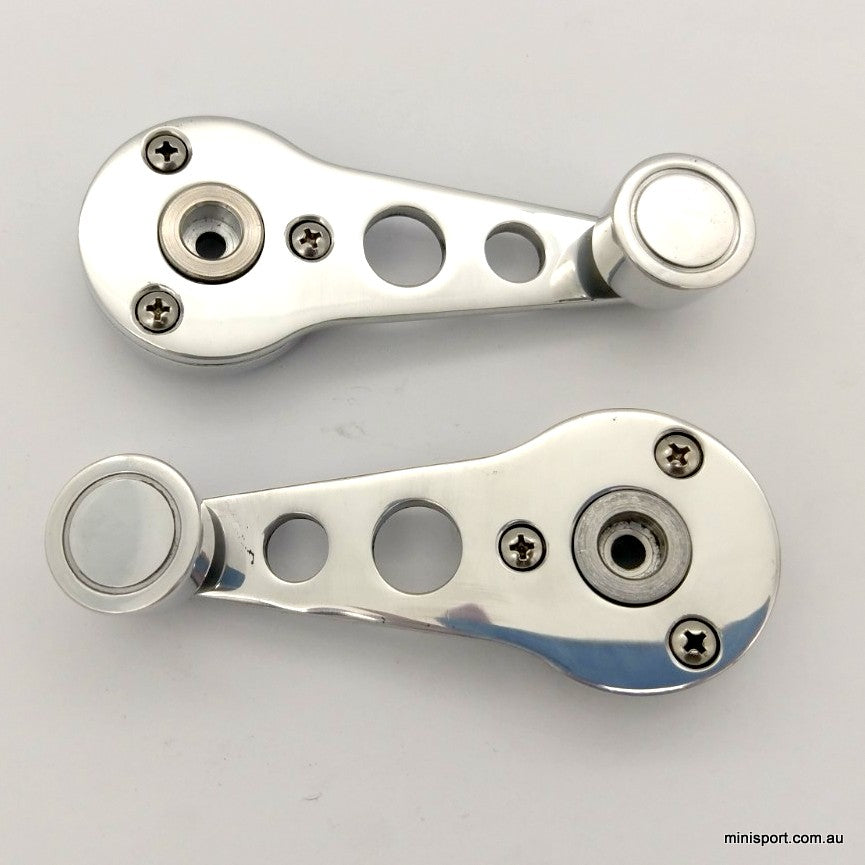 MINI POLISHED ALLOY WINDOW WINDERS- PAIR – Minisport