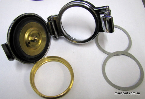 Aston chrome petrol cap, non locking – Minisport