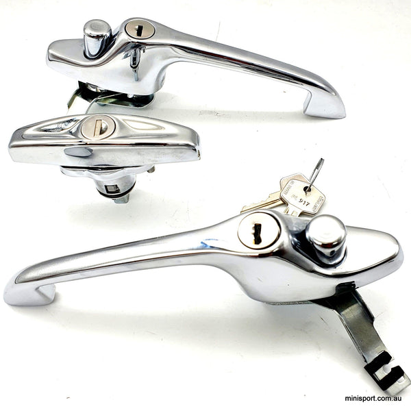 Mini rover push button door handle & turn type boot handle kit (keyed ...