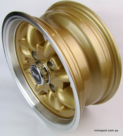 12X5 SUPALIGHT MAG WHEEL SET OF 4 (GOLD WITH A POLISHED EDGE) ET+14 [J ...