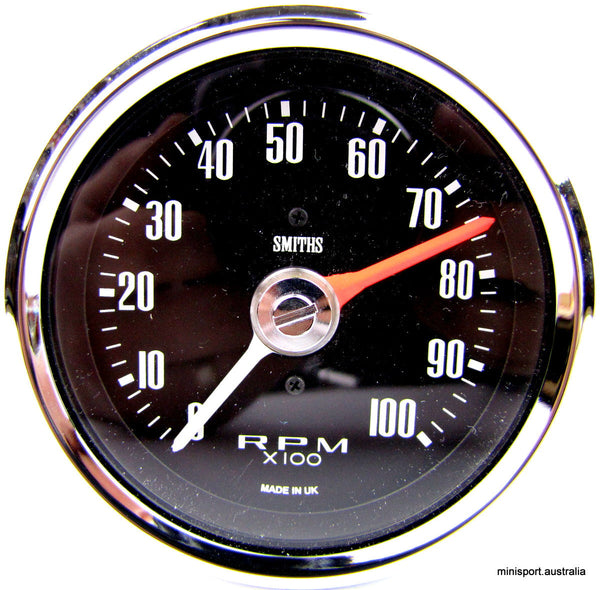 Tachometer gauge 0-100 (x100) black face [SIB122] – Minisport