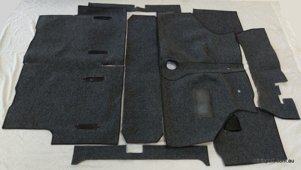 MINI 'AUSTRALIAN' SEDAN CARPET SET IN BLACK (PRE 1970) – Minisport