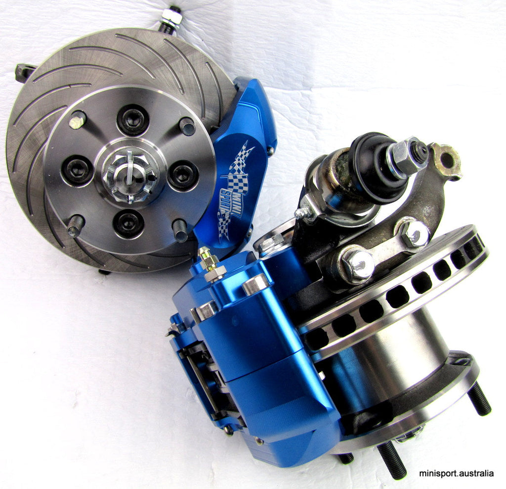 8.4" 4 SPOT ALLOY CALIPER BRAKE KIT (VENTED & SLOTTED DISC)- BLUE [MS2 ...