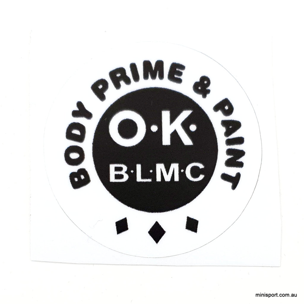 BODY PRIME & PAINT OK BLMC STICKER -45MM – Minisport