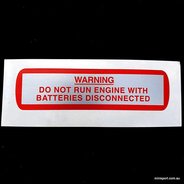 MINI BATTERY WARNING STICKER – Minisport