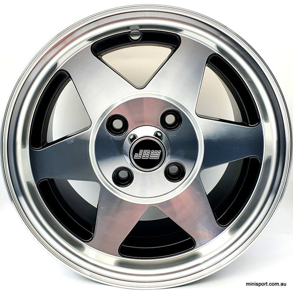 12X6 STAR MAG WHEEL SET- POLISHED WITH BLACK BACKING (ET+7) SET OF 4 ...