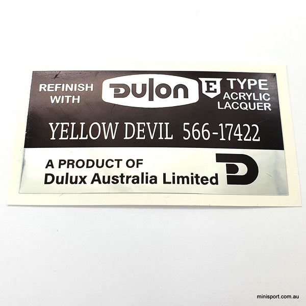 DULON PAINT CODE STICKER – Minisport