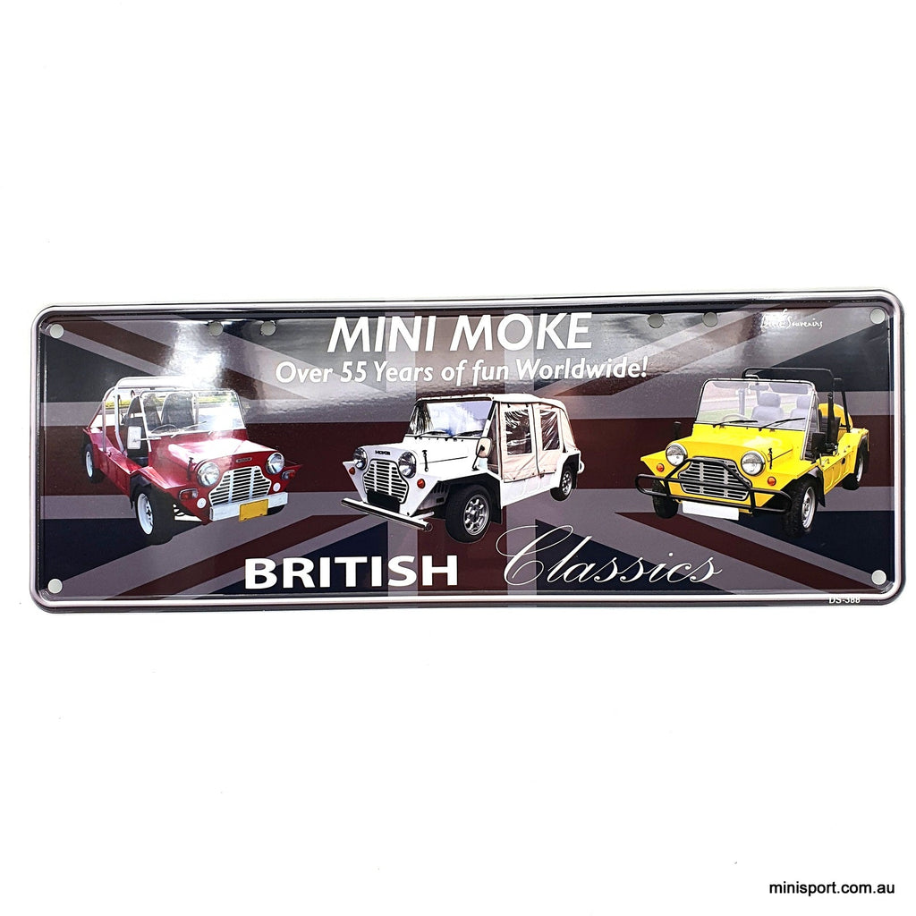 MINI PICTURE NUMBERPLATE- MINI MOKE BRITISH CLASSICS [PLATE08] – Minisport