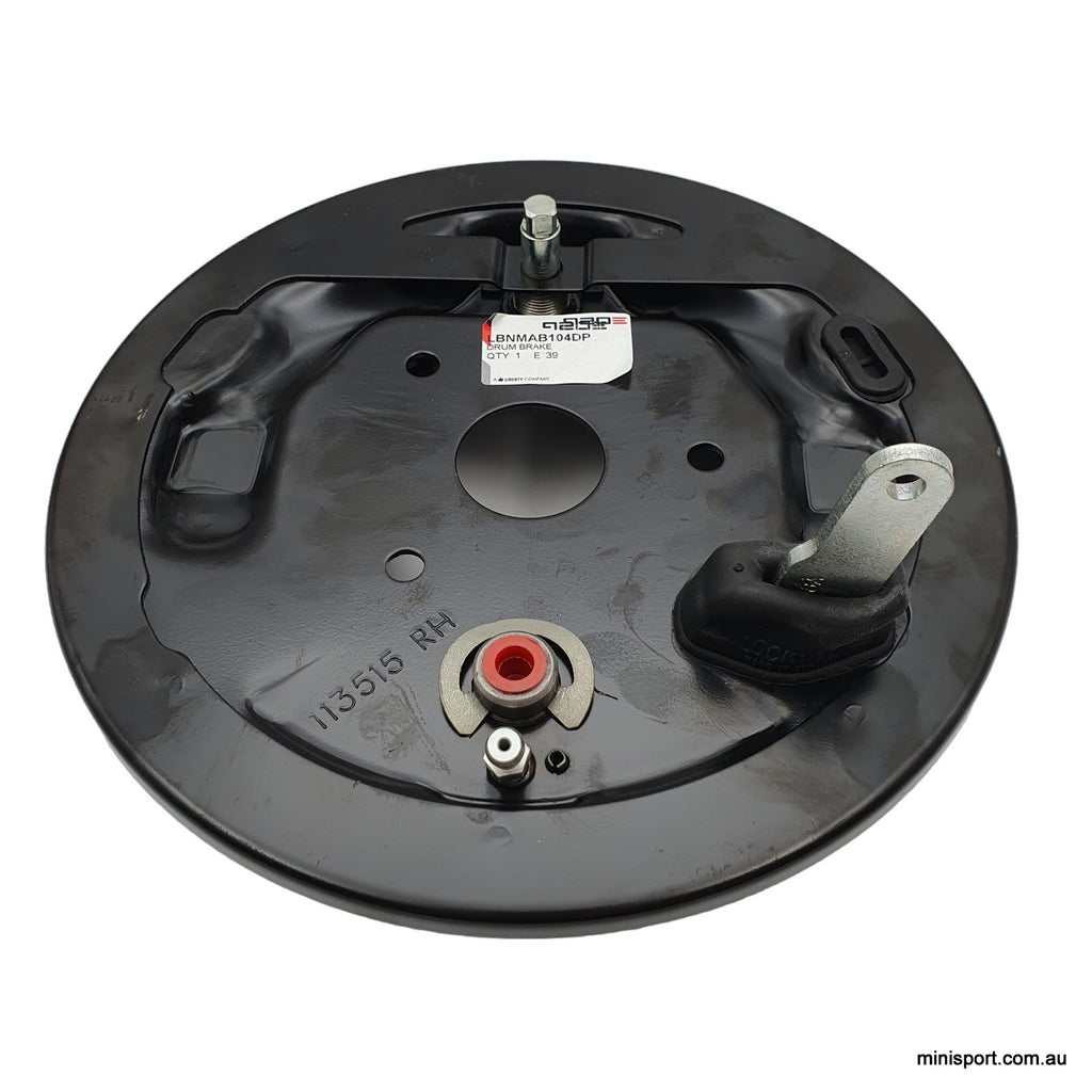 MINI & MOKE REAR BRAKE BACK PLATE BUILT UP- R/H – Minisport