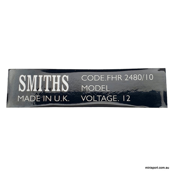 STICKER FOR METAL BODY HEATER 'SMITHS' COOPER & S – Minisport